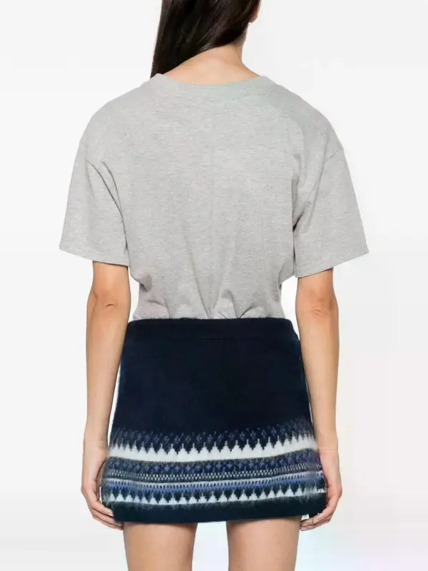 Maje Fair Isle-patterned Knitted Short Skirt