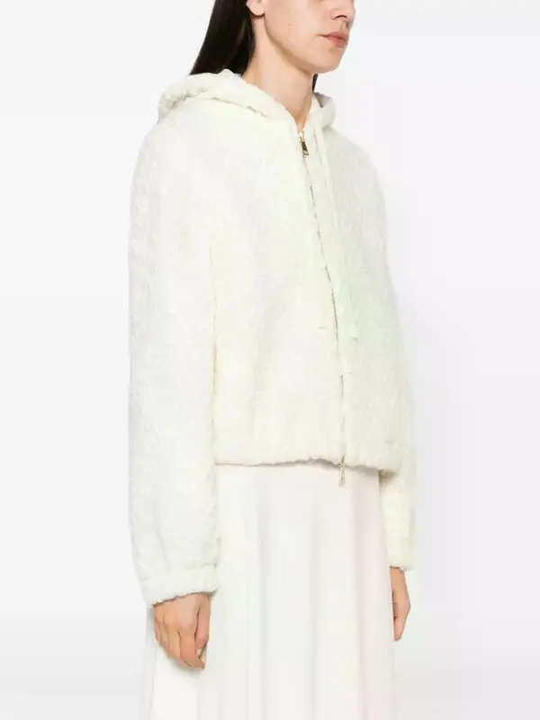 Fabiana Filippi Bouclé-knit Hooded Jacket - Neutrals
