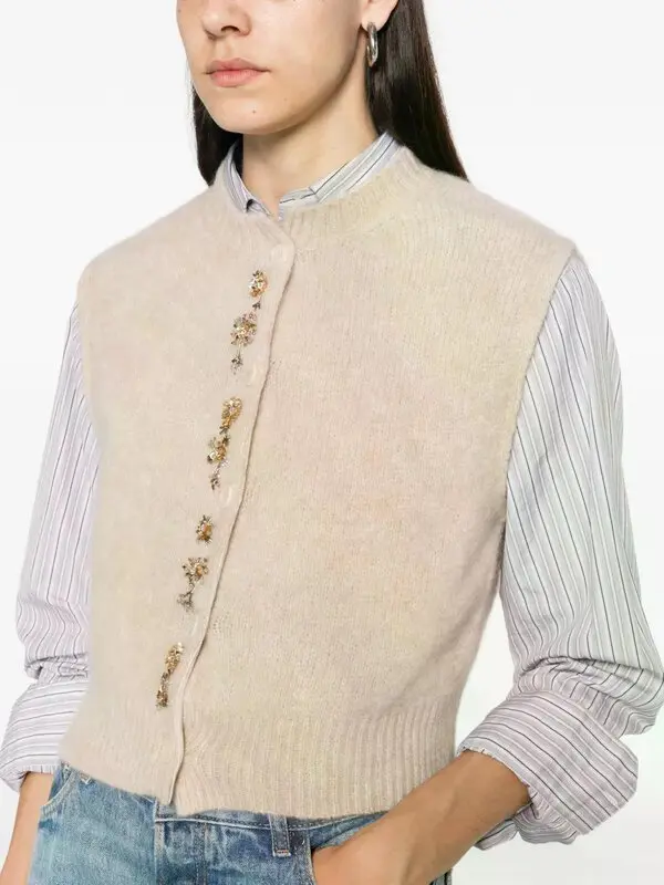 FORTE_FORTE Embellished Knitted Gilet