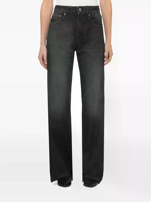 D.exterior Faded Straight-leg Jeans