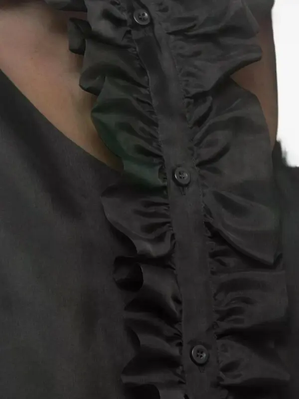 D.exterior Ruffled Silk Shirt
