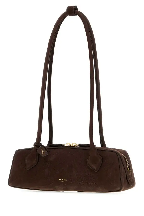 Alaïa Nabuk Teckel Shoulder Bag - Brown