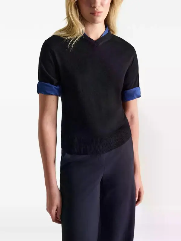 Dorothee Schumacher Chic Short-sleeve Fine-knit T-shirt - Blue