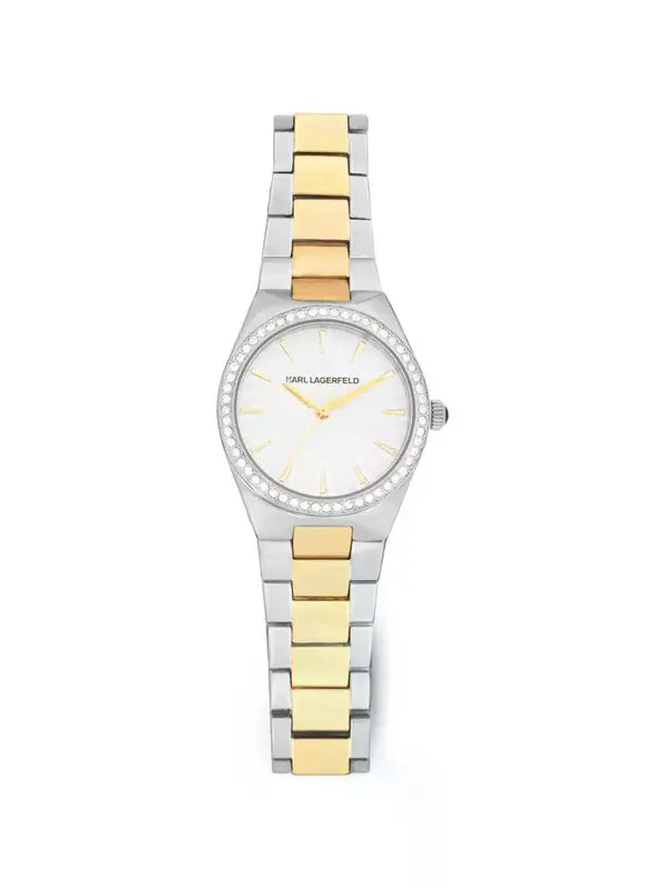 Karl Lagerfeld Crystal-embellished Bezel 28mm Watch - White