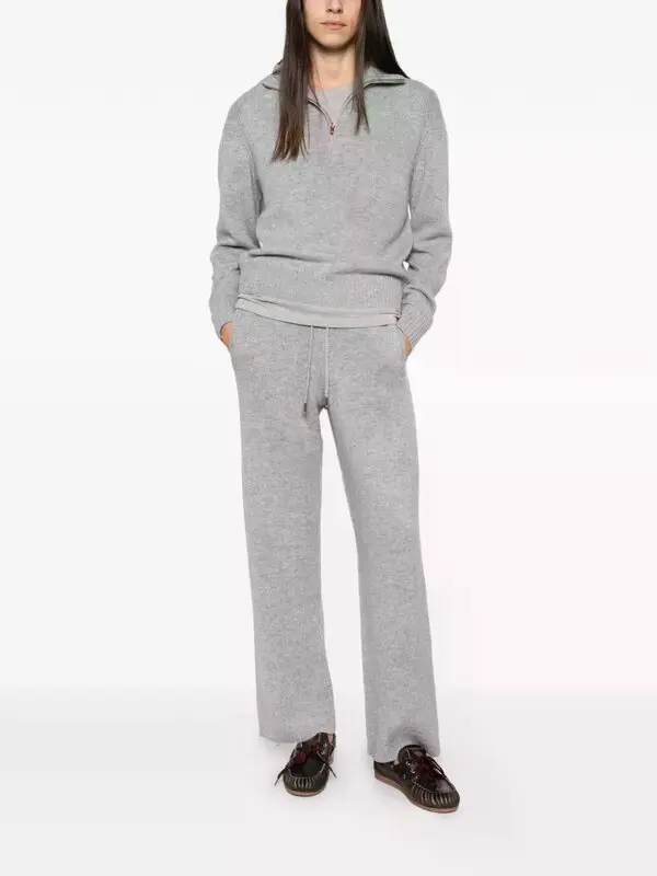 Maje Quarter-zip Knitted Sweater - Grey