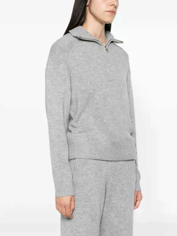 Maje Quarter-zip Knitted Sweater - Grey