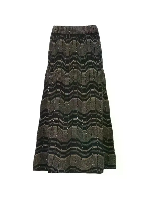 D.exterior Sequin-embellished Geometric-pattern Midi Skirt