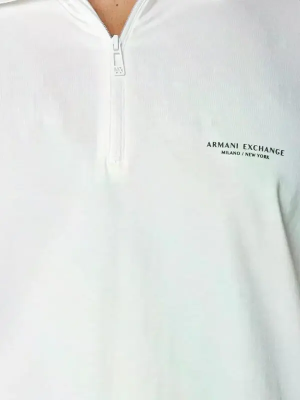 Armani Exchange Logo-print Zip-fastening Polo Shirt