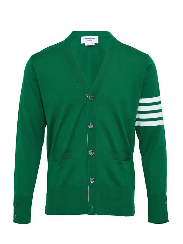 Thom Browne Striped Cardigan - Green