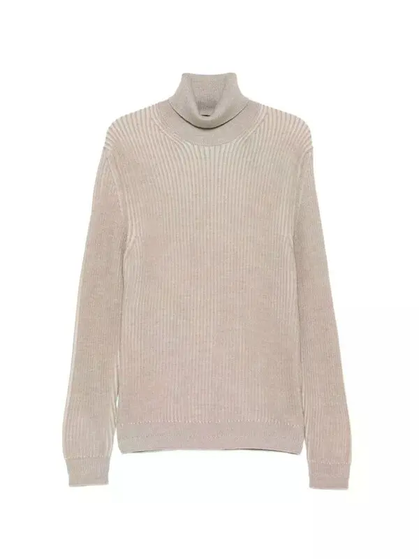 ZANONE Ribbed Roll-neck Sweater - Neutrals