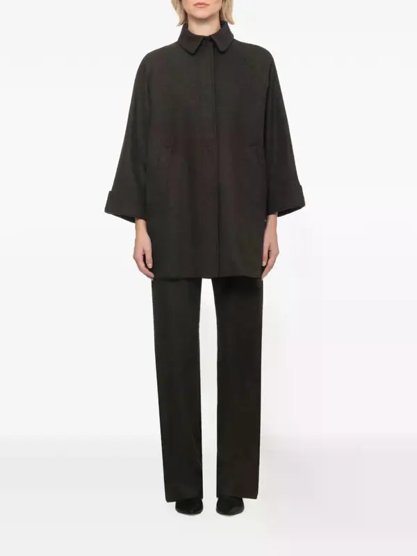 D.exterior Raglan-sleeve Turn-up Cuffs Coat