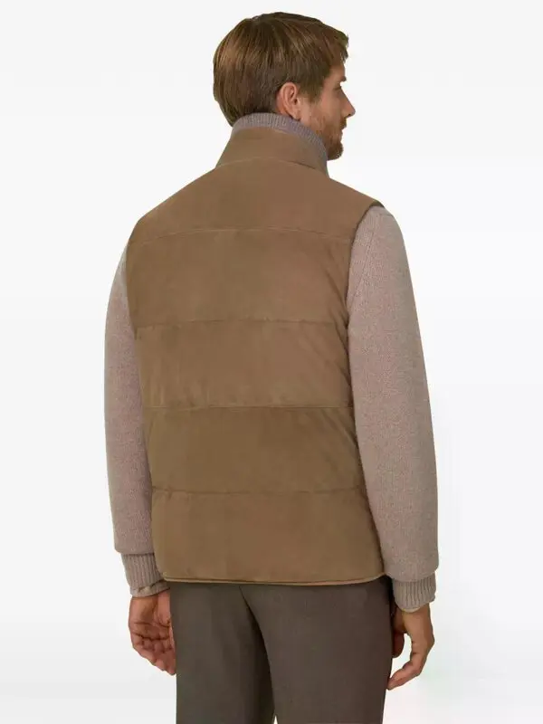 Boggi Milano Gilet Padded In Goose-down Genuine Leather