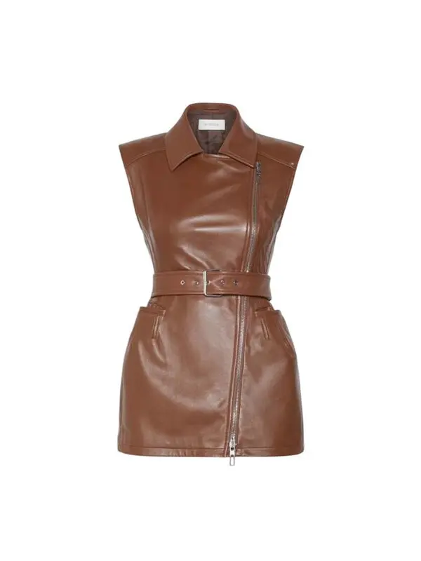 Sportmax Belted Sleeveless Jacket - Brown