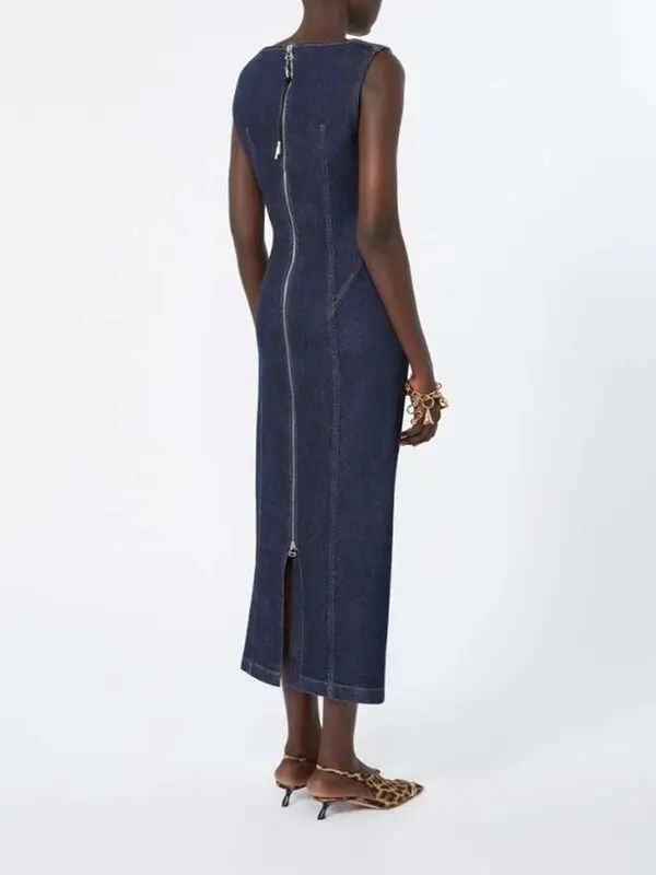 Sportmax Denim Dress With Zip Fastening