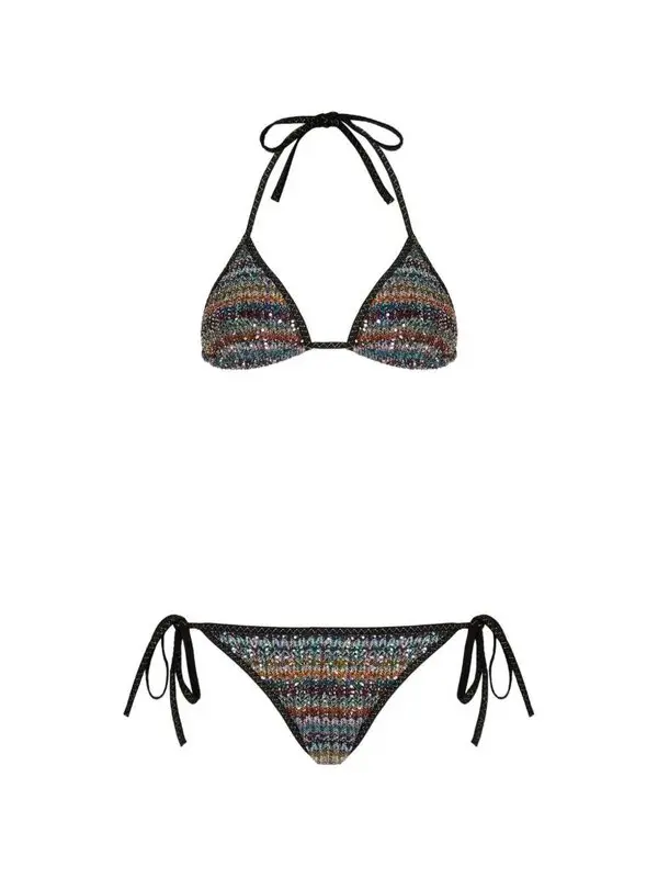 Missoni Sequin Zigzag-pattern Bikini - Blue