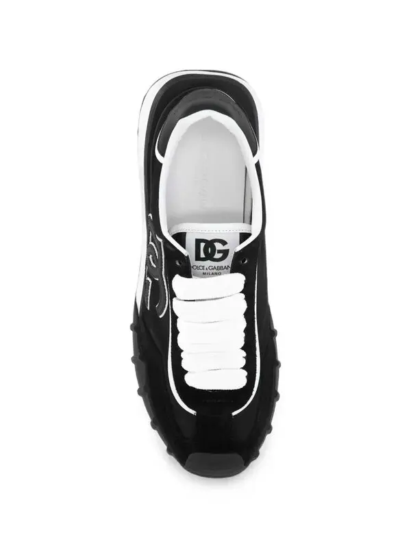 Dolce & Gabbana Sneakers With Dg Logo Appliqu - Black