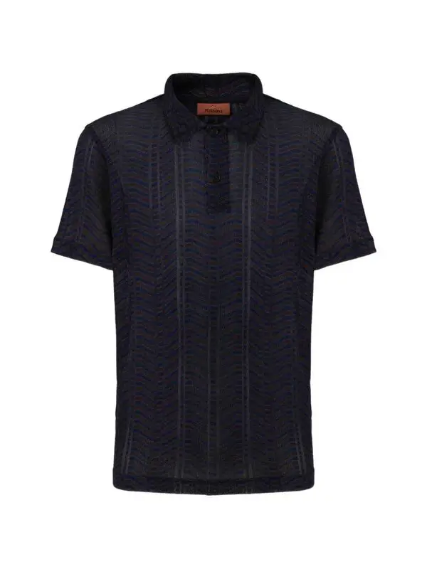 Missoni Viscose And Cotton Polo Shirt With A Greek Key Pattern