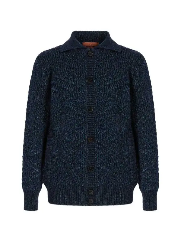 Missoni Oversized Wool-blend Cardigan With Alpaca Inserts - Blue