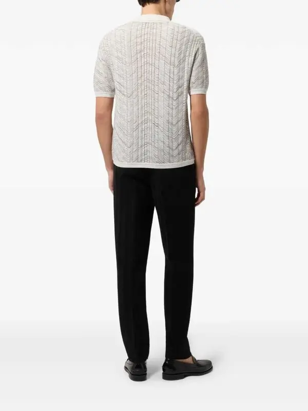 Missoni Open-knit Cotton And Viscose Polo Shirt
