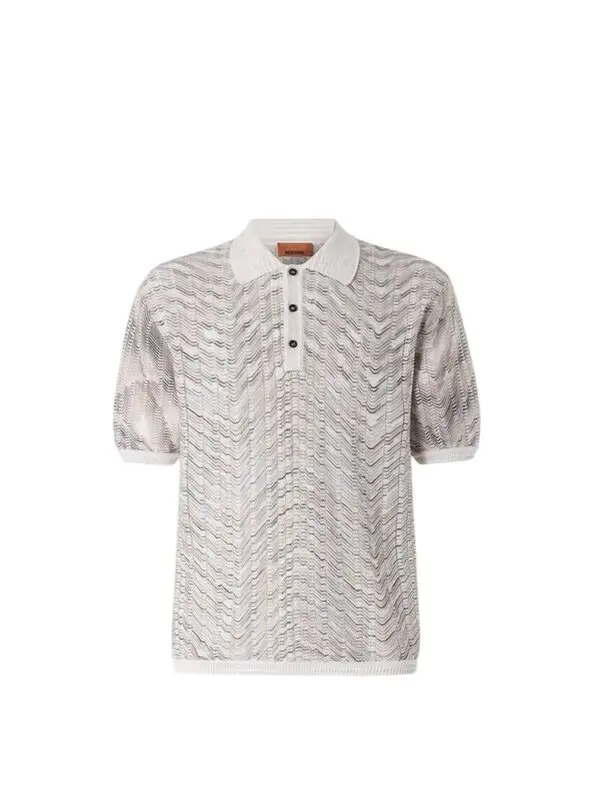 Missoni Open-knit Cotton And Viscose Polo Shirt - White