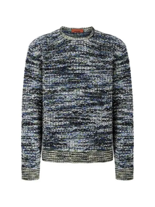 Missoni Zigzag Knit Crew-neck Sweater - Blue