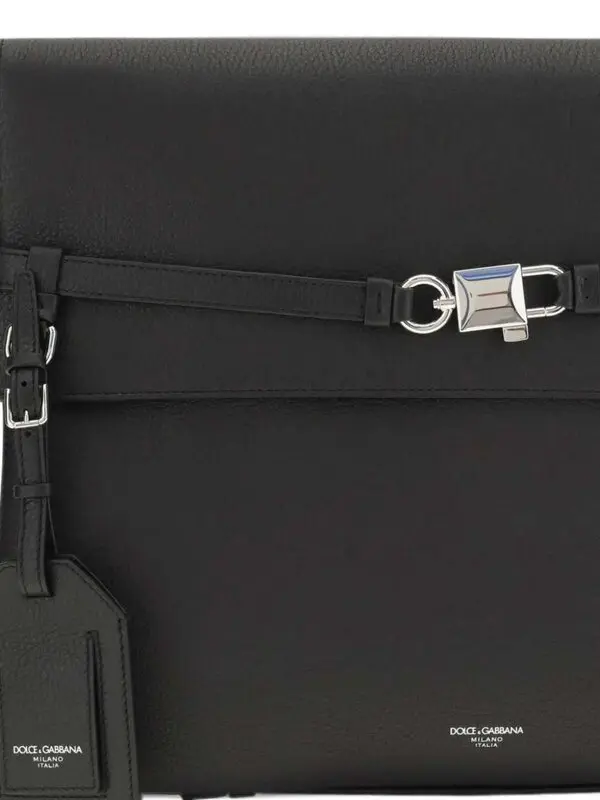 Dolce & Gabbana Leather Pouch With Padlock Detail