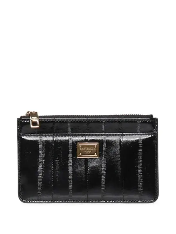 Dolce & Gabbana Card Holder With Logo Plaque Panel - Black