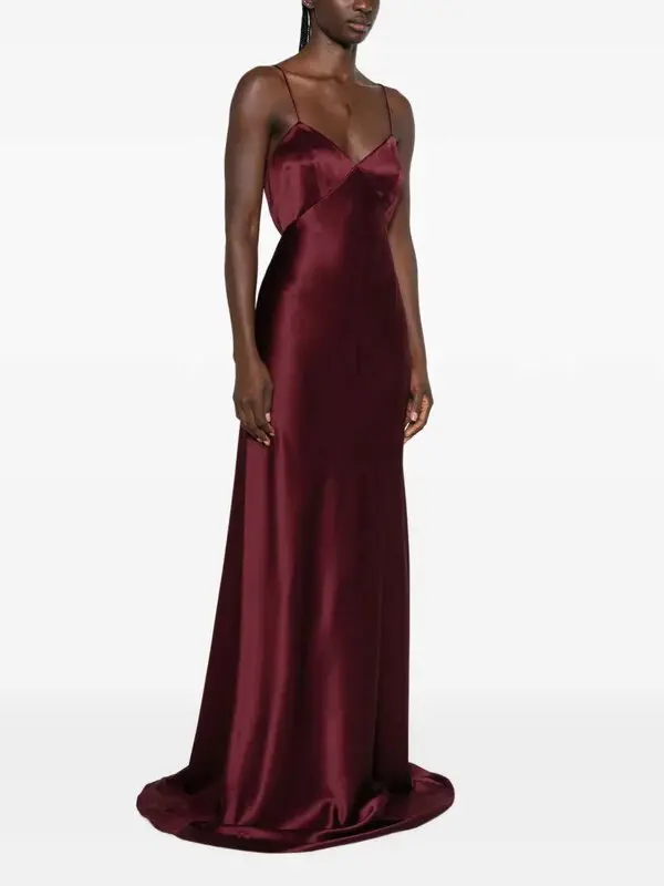 Max Mara Silk Satin Slip Dress - Red
