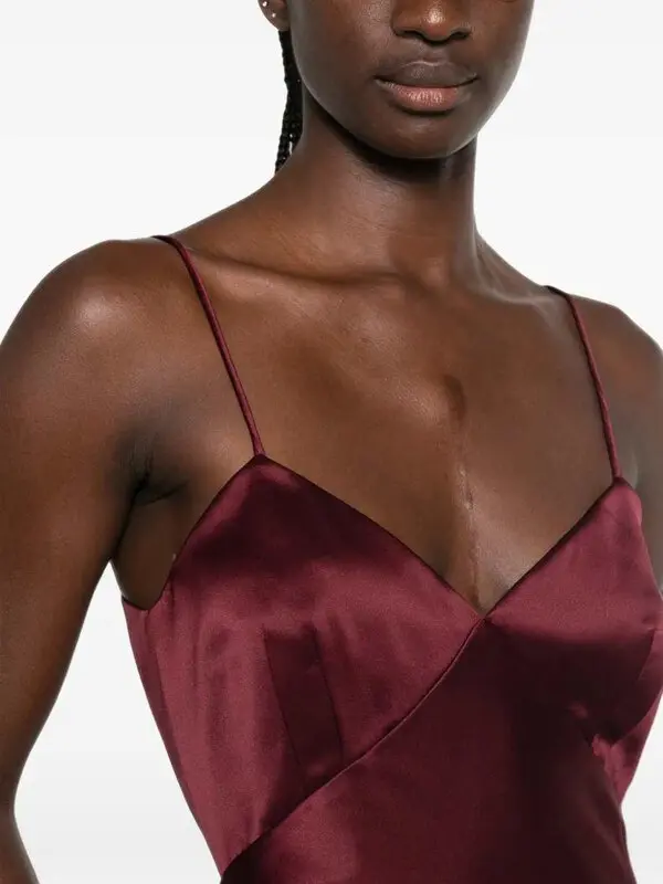 Max Mara Silk Satin Slip Dress - Red