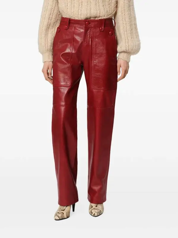 Isabel Marant Étoile Marant Valka Leather Trousers - Red