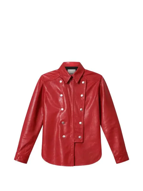 Isabel Marant Étoile Marant Valdy Snap-button Leather Shirt - Red
