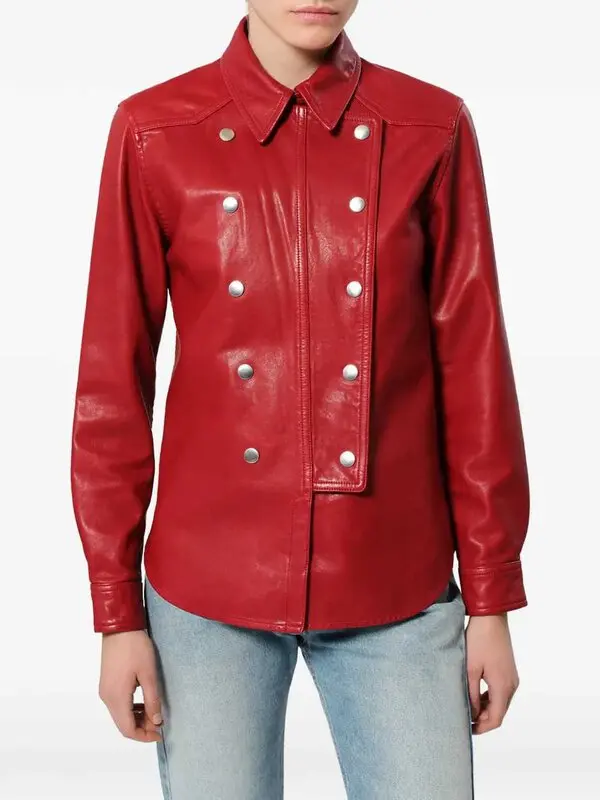 Isabel Marant Étoile Marant Valdy Snap-button Leather Shirt - Red