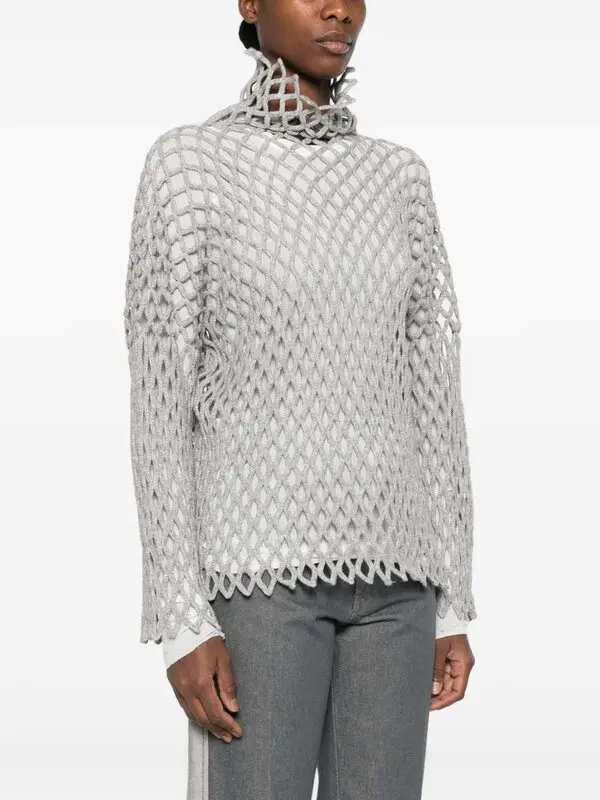 Sportmax Open-knit Turtleneck Sweater