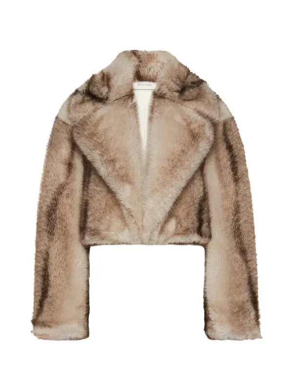 Sportmax Cropped Furry Jersey Jacket - Gray