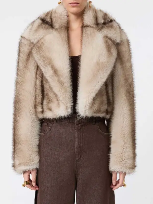 Sportmax Cropped Furry Jersey Jacket - Gray