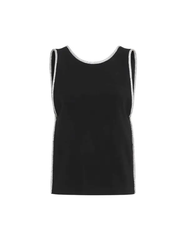 Sportmax Sleeveless Viscose Top - Black
