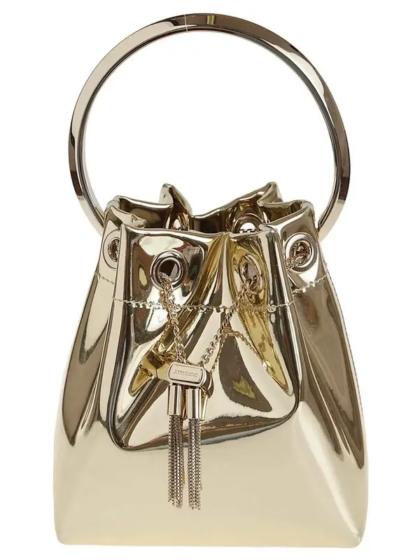 JIMMY CHOO Bon Bon Drawstring Bucket Bag - Silver