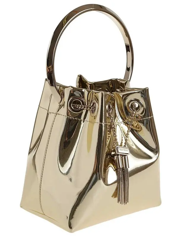 JIMMY CHOO Bon Bon Drawstring Bucket Bag - Silver