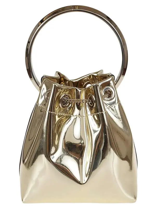 JIMMY CHOO Bon Bon Drawstring Bucket Bag - Silver