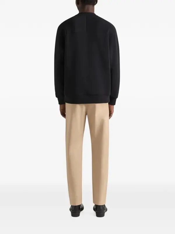 Givenchy Fleece Sweatshirt With Grosgrain Paris Detail - Black