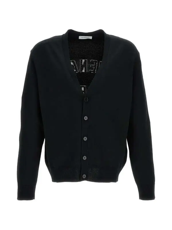 Givenchy Couture Seam Knit Cardigan With Paris Detail