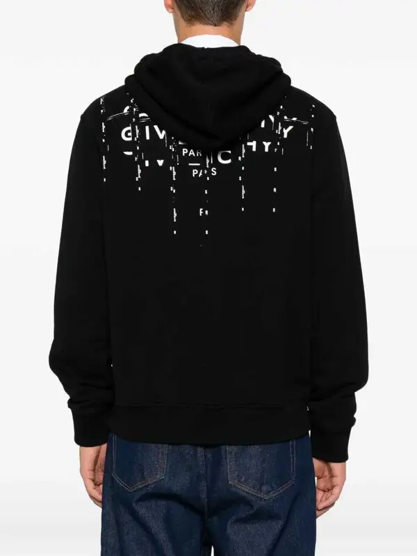Givenchy Fleece Zip-up Hoodie With Photographic Negative Print