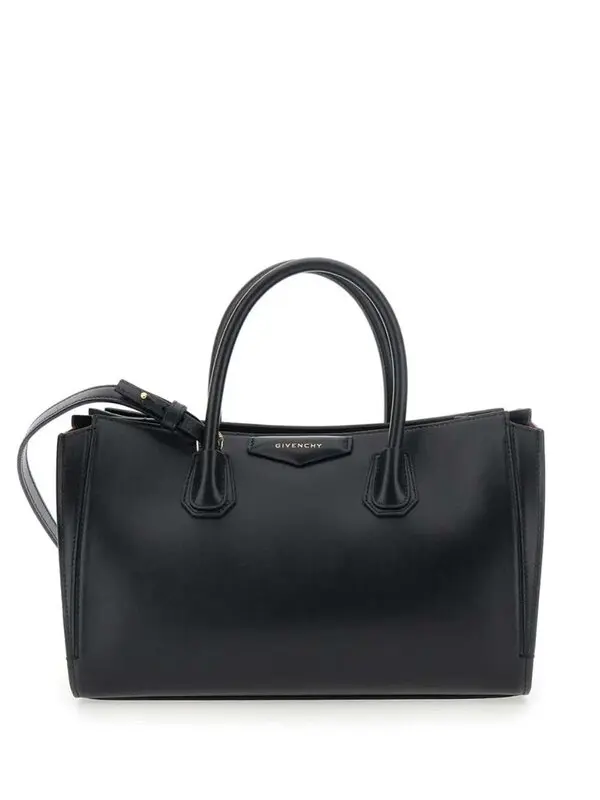 Givenchy Small Antigona Catchall Bag In Glossy Grained Leather - Black