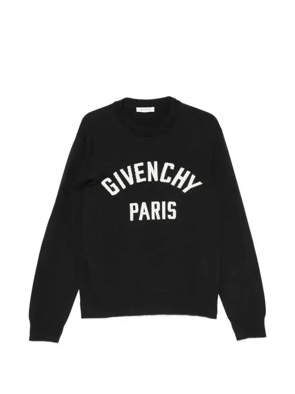 Givenchy Haute Couture Knit Sweater With Paris Detail - Black