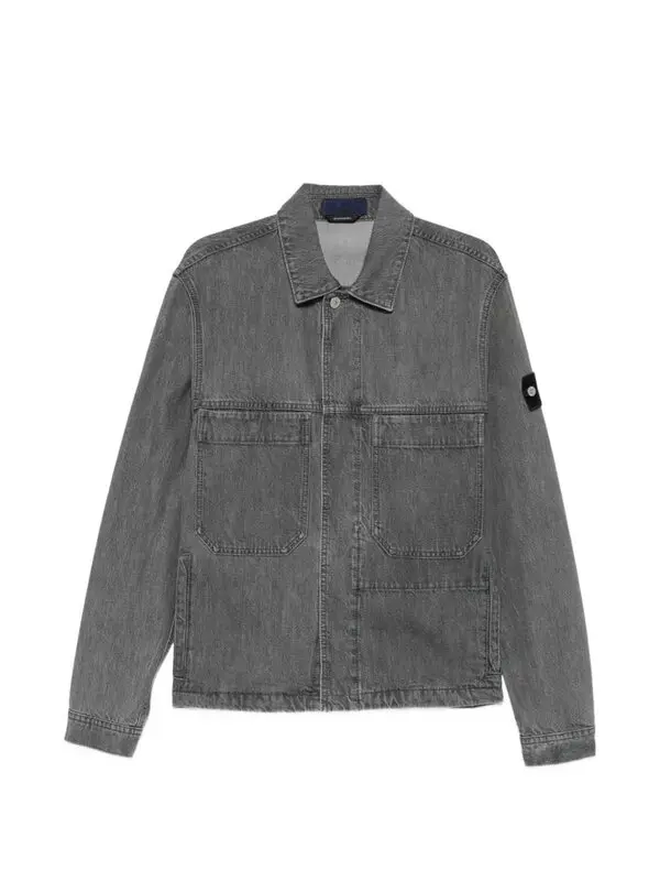 Stone Island Denim Jacket With Logo Patch