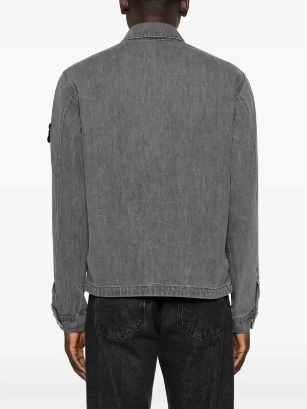 Stone Island Denim Jacket With Logo Patch