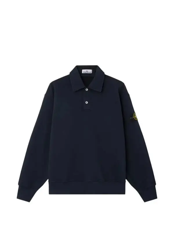 Stone Island Tubular Cotton Fleece Polo Shirt