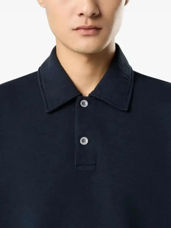 Stone Island Tubular Cotton Fleece Polo Shirt - Blue