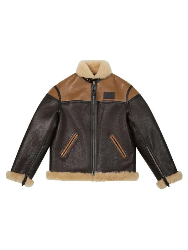 Kenzo Flying Boke` Shearling Blouson - Brown