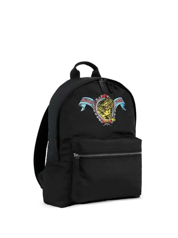 Kenzo Embroidered Jumping Tiger Backpack - Black